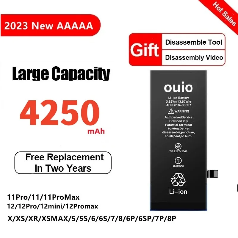 2023 Original High capacity Phone Battery For iPhone 5SE 6 S 7 8 Plus X ...