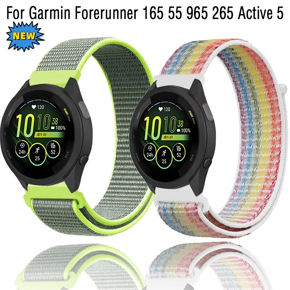 20/2mm Nylon Strap for Garmin Forerunner 165 55 965 265 255 955 Venu 3 ...