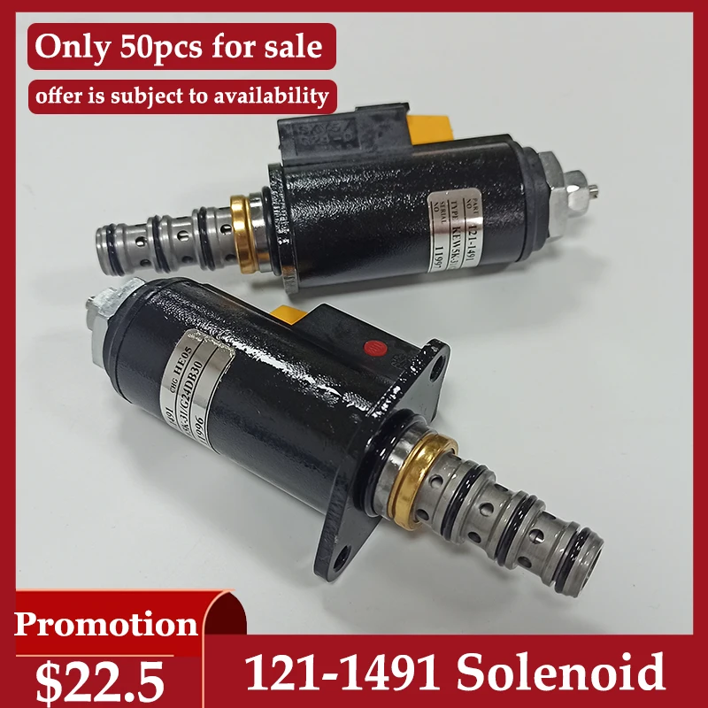 2PCS-E320B-E320C-E320D-Excavator-Hydraulic-Pump-Solenoid-Valve-121-1491 ...