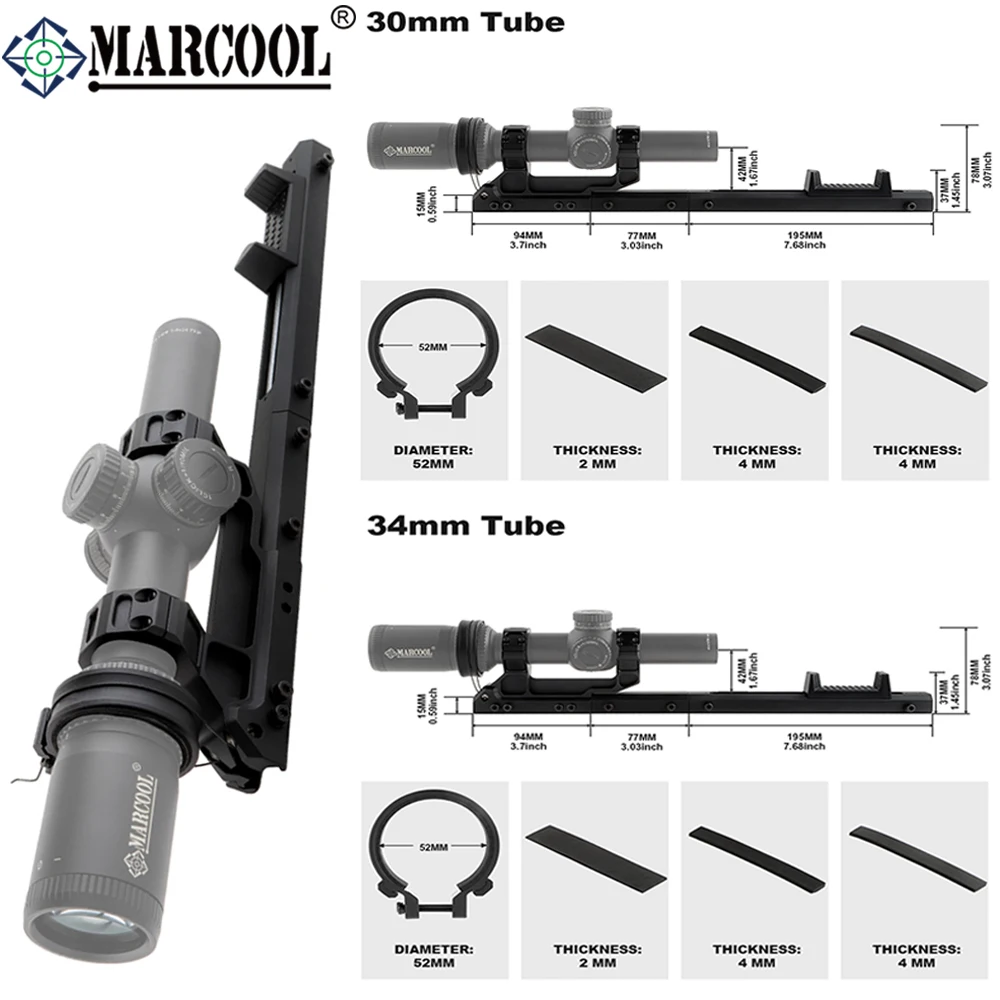MARCOOL 30MM/34MM Rifle Scope Switch One-piece Mounts Quick Zoom System ...