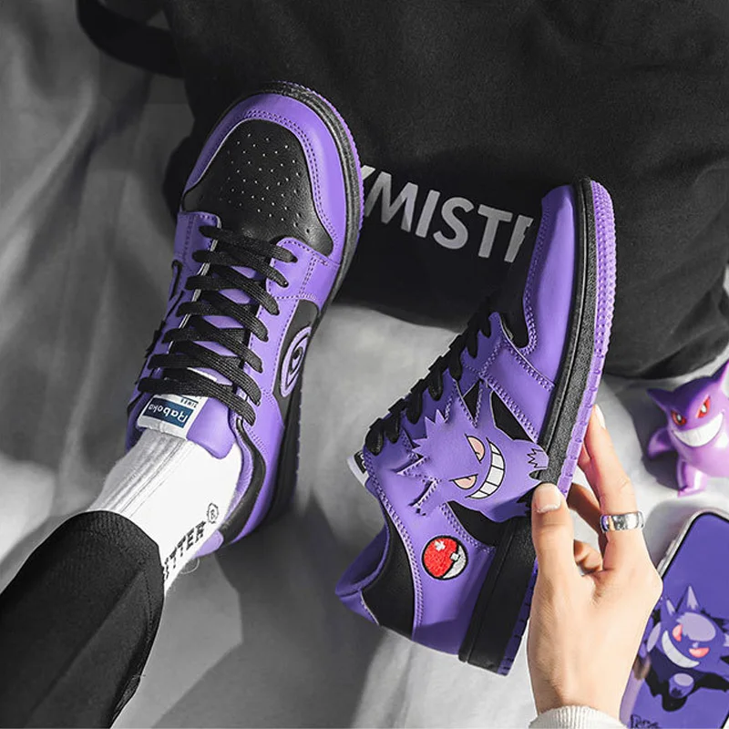 Pokemon Gengar Men Skateboard Shoes