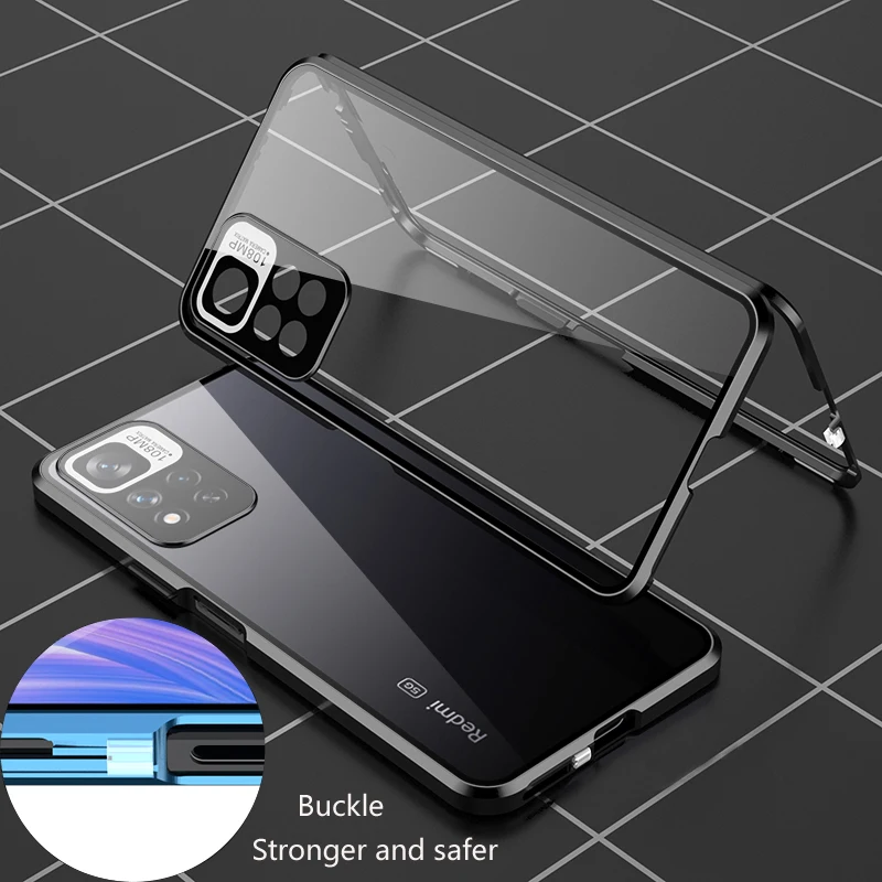 Metal-dupla-face-vidro-snap-lock-case-tampa-de-prote-o-de-lente-para ...