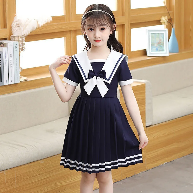Japanese Casual Summer Dress Teens Girls Costume Navy Lolita Korean ...