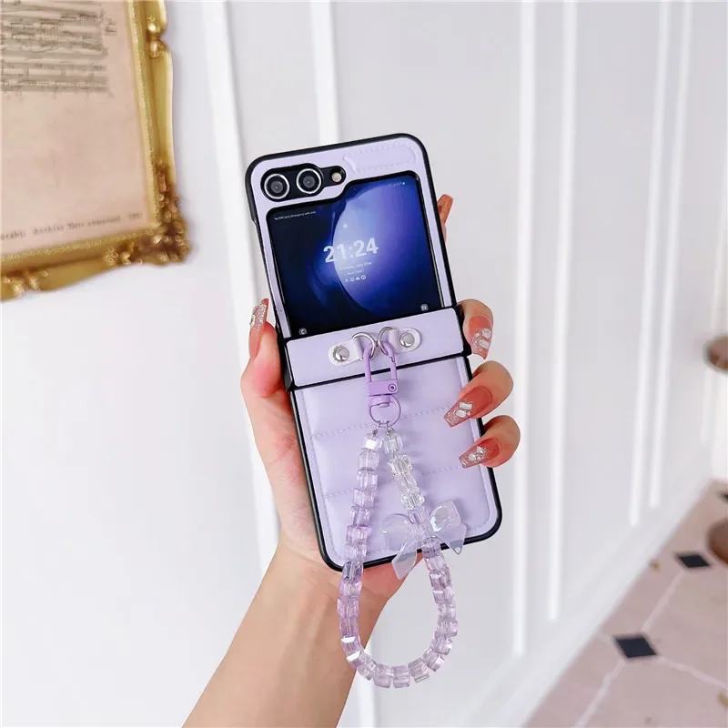 Bead-Wristband-Pu-Leather-Hard-Shell-Phone-Case-For-Samsung-Galaxy-Z ...