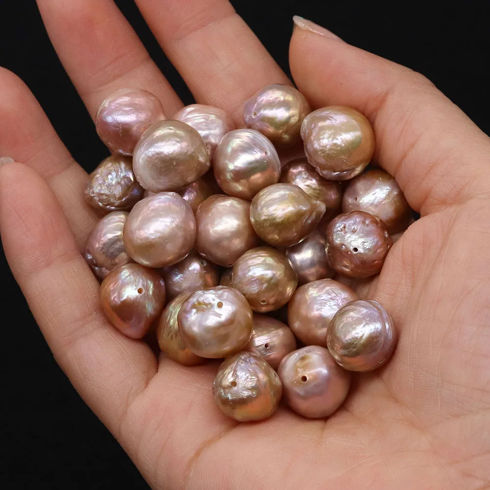 Baroque-Irregular-Round-Natural-Freshwater-Pearls-Beads-12-13mm ...