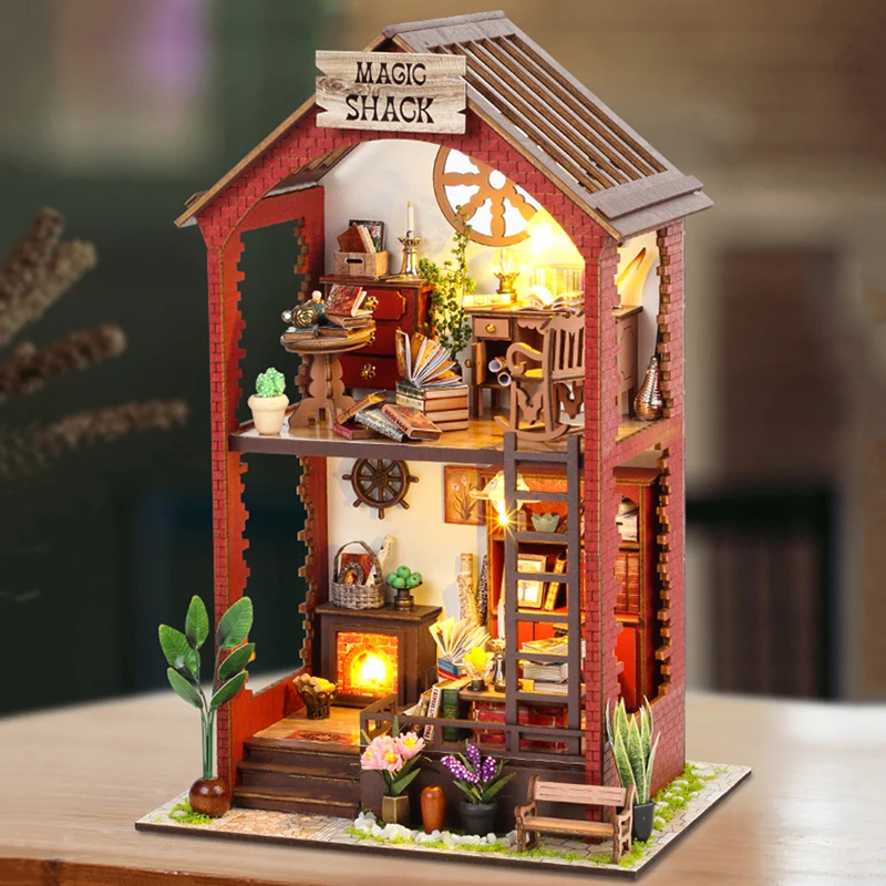 DIY-Wooden-Magic-Shack-Casa-Doll-Houses-Miniature-Building-Kits-with ...