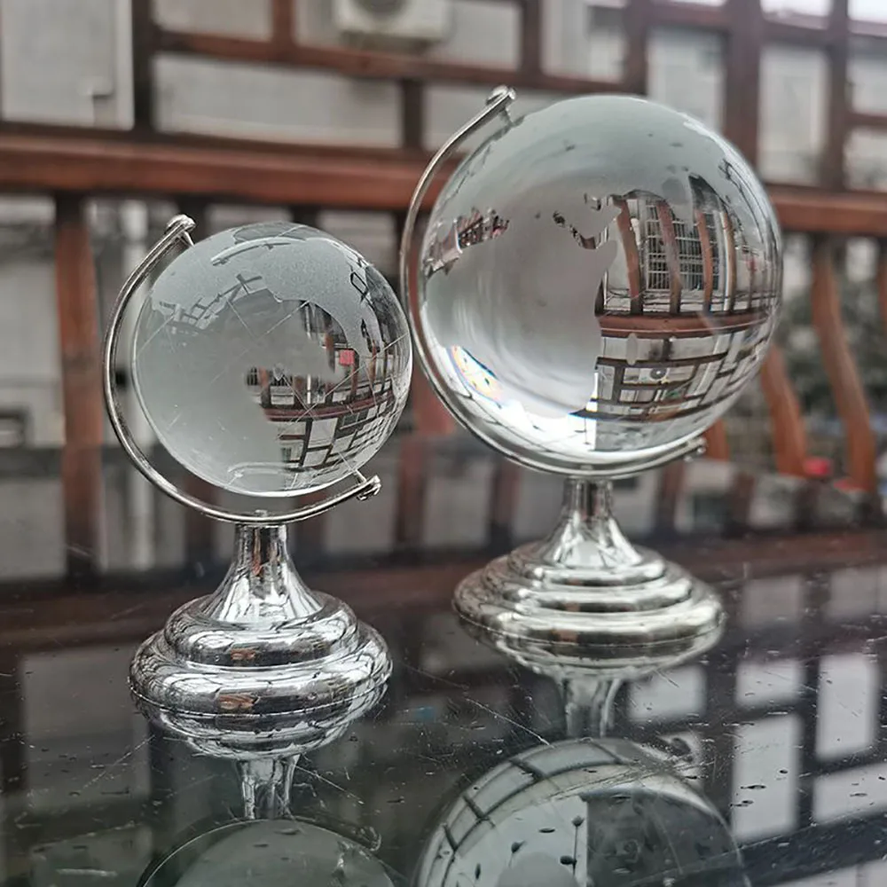 6-8cm-Round-Earth-Globe-World-Map-Crystal-Glass-Clear-Ball-Sphere ...