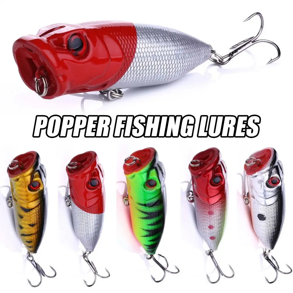 5PCS-NEW-Popper-Fishing-Lures-Crankbaits-Baits-Hook-Minnow-6-5CM-13G ...