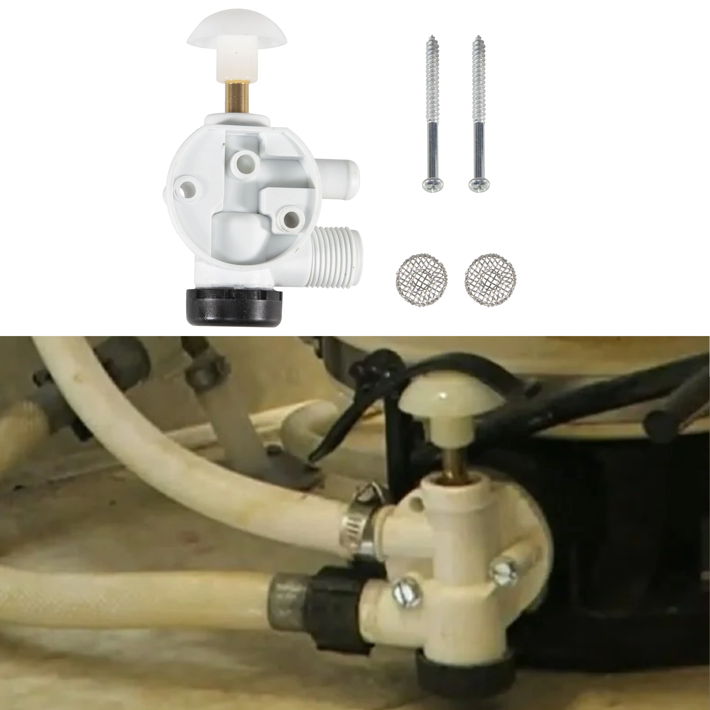 For-Dometic-Sealand-RV-Water-Valve-Assembly-Trailer-Toilet-Repair-Kit ...