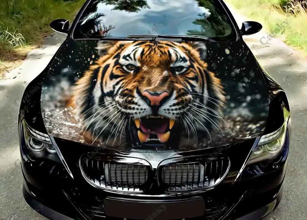 Wild-Animal-Fantasy-Tiger-Car-Hood-Vinyl-Stickers-Wrap-Vinyl-Film ...