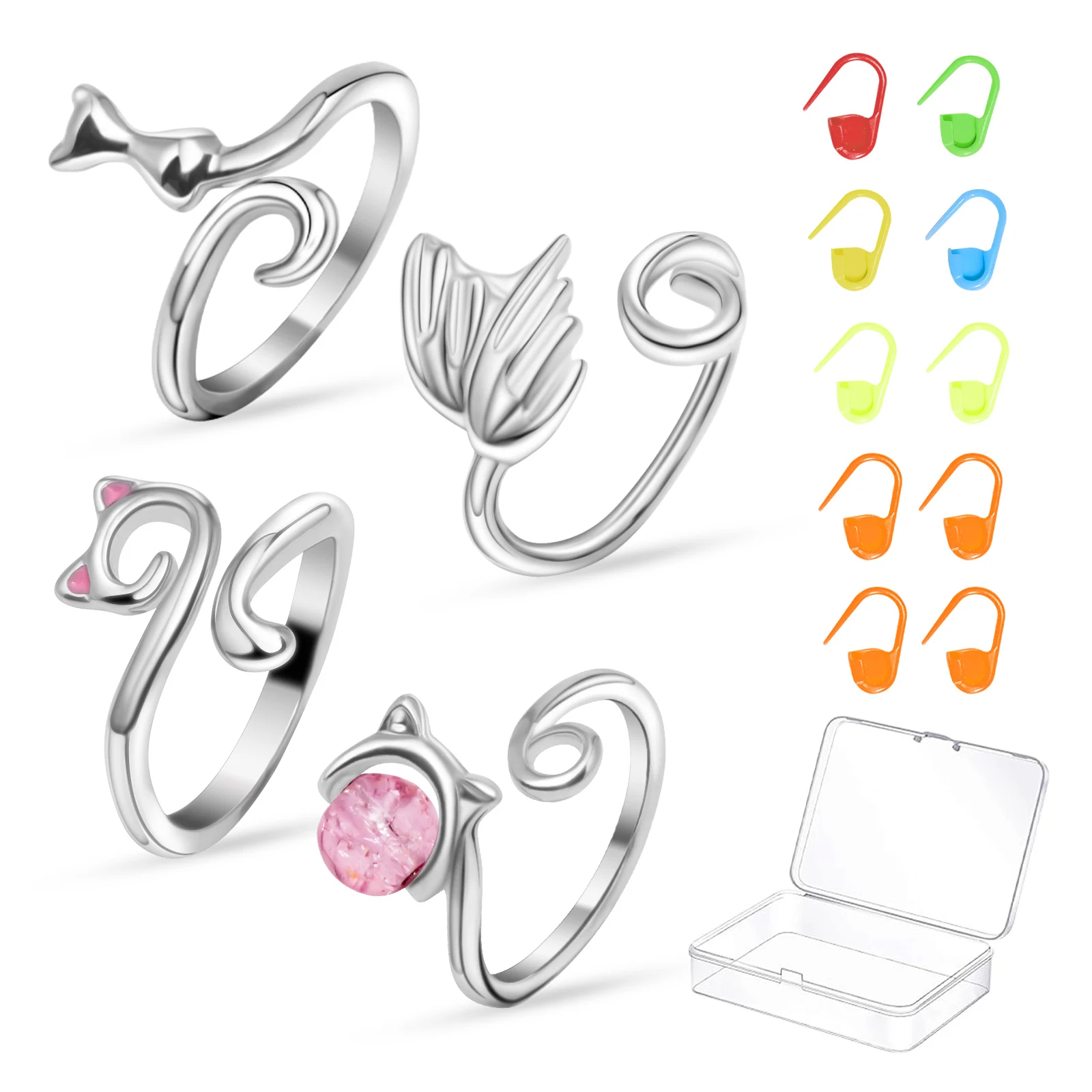 CLYAIYLC-ajust-vel-tric-Crochet-Ring-guia-aberto-guia-de-fios-Crochet ...