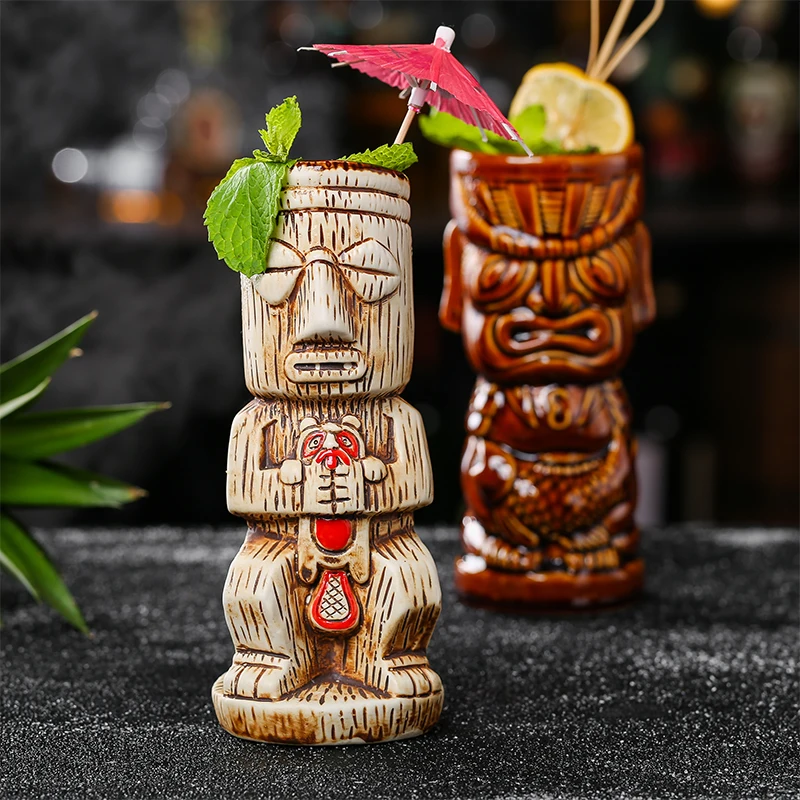 Mug Tiki en porcelaine créative, en céramique, pour Cocktail, bière ...