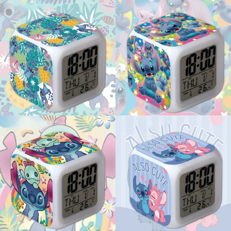Cute-Disney-Cartoon-Lilo-stitch-Alarm-Clock-Growing-Led-Color-Change ...