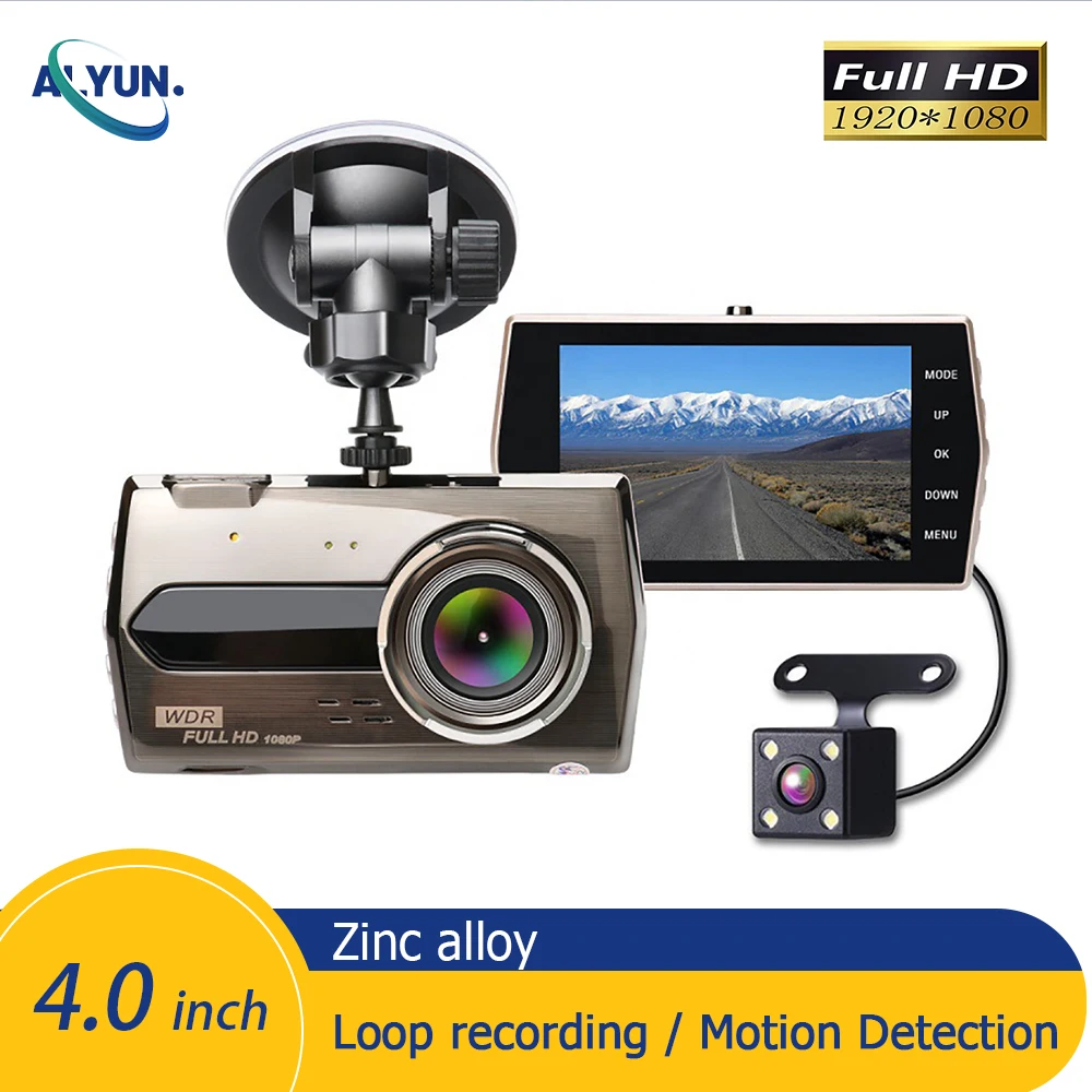 Car-DVR-4-lnches-Full-HD-1080P-Dual-Lens-Rear-View-Dash-Cam-Vehicle ...