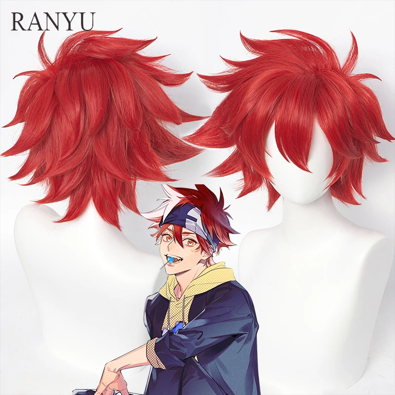 RANYU SK8 the Infinity Kyan Reki Wig Anime Cosplay Short Synthetic Red ...