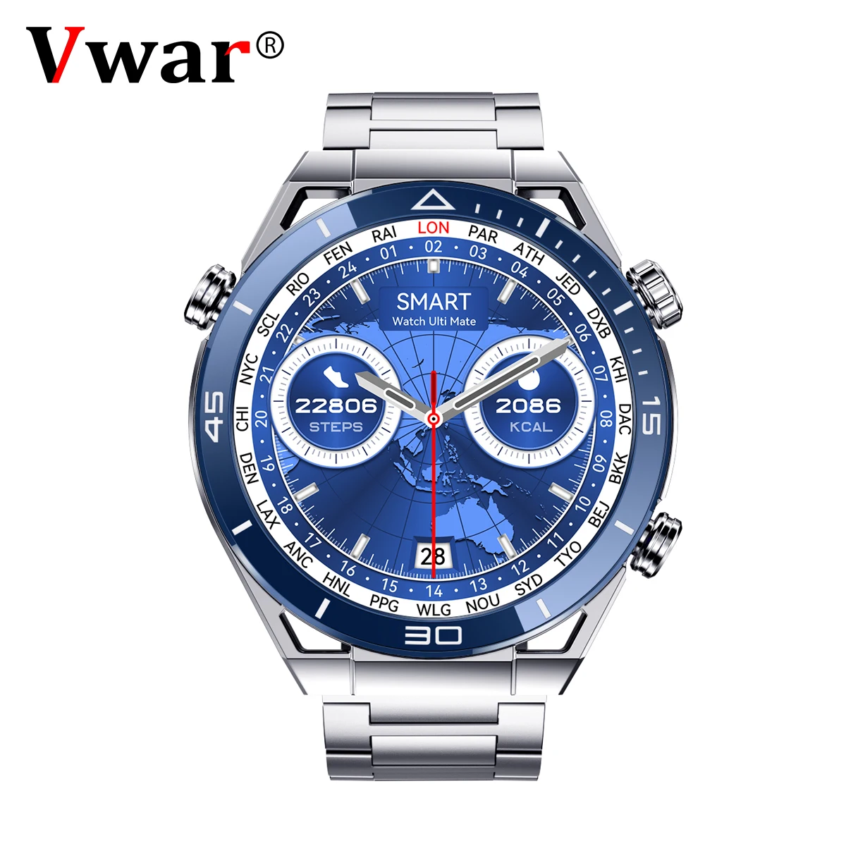 Vwar reloj inteligente Ultra Mate para hombre, accesorio de pulsera resistente al agua con ...