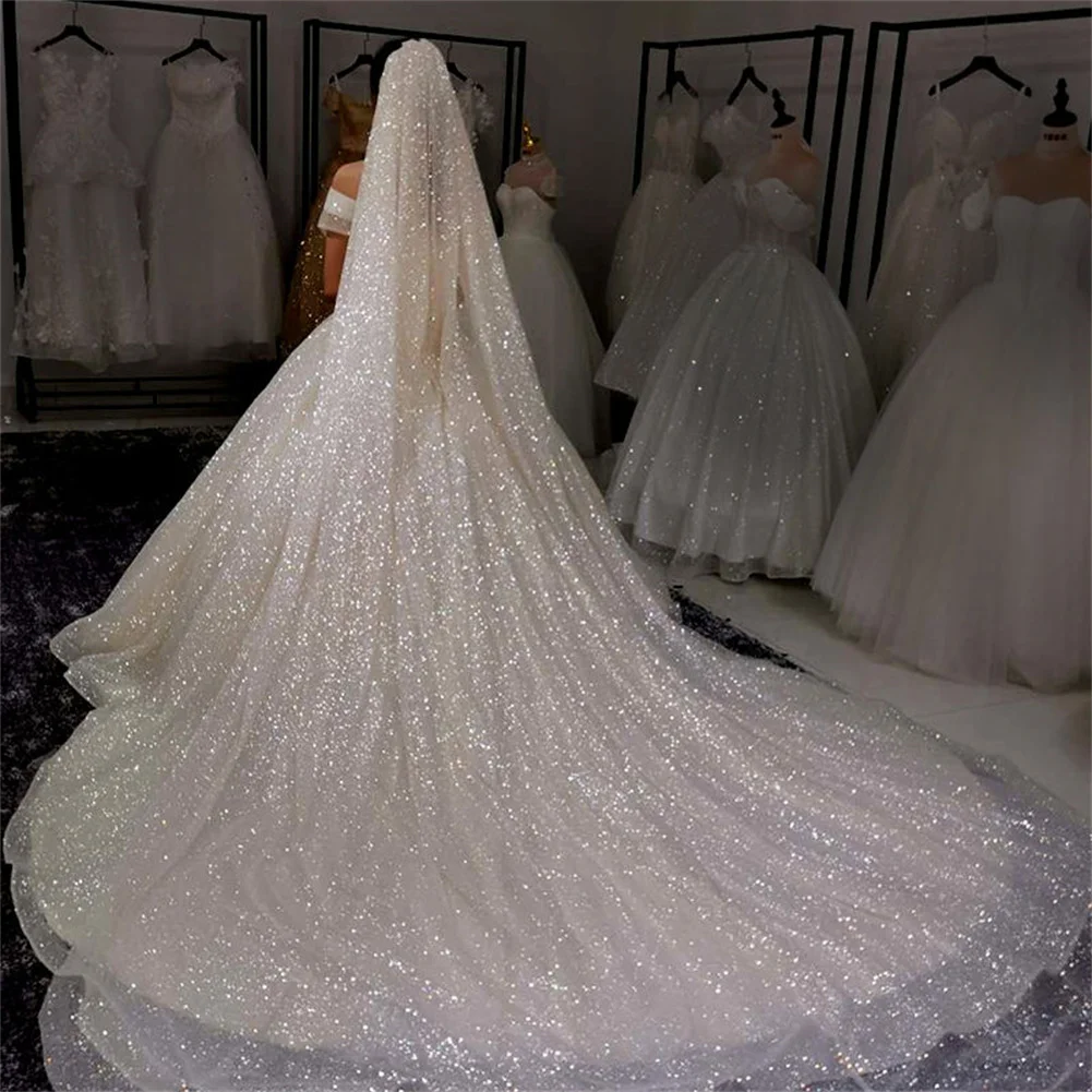 Luxury-Cathedral-Wedding-Veil-Bling-Bling-Bridal-Veils-Soft-Single-Tier ...