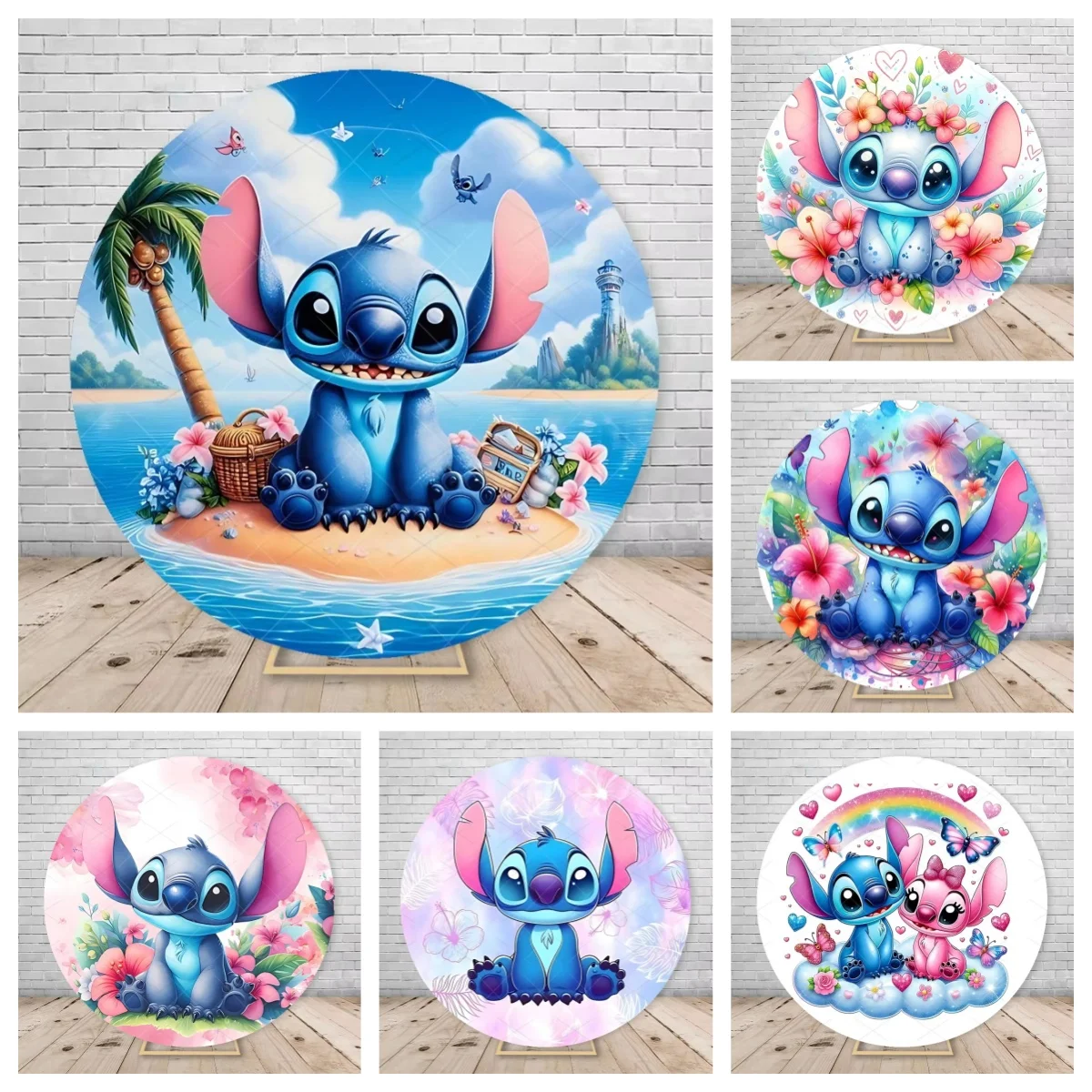 Stitch en círculo para imprimir: La mejor opción para fondos de fiesta ...