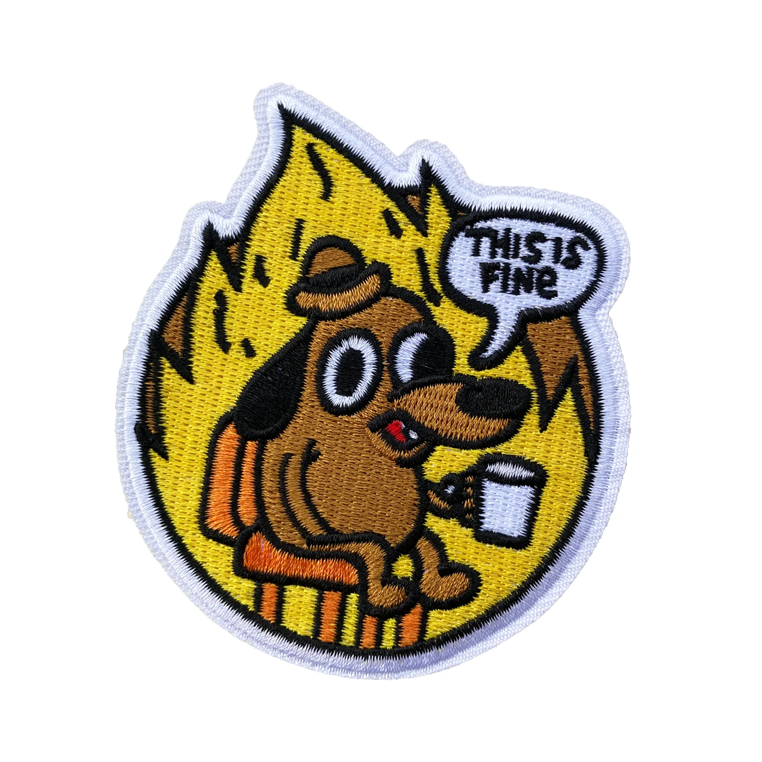This-Is-Fine-Dog-Meme-Patches-For-Men-White-Edge-Iron-On-Sew-On-Patch ...