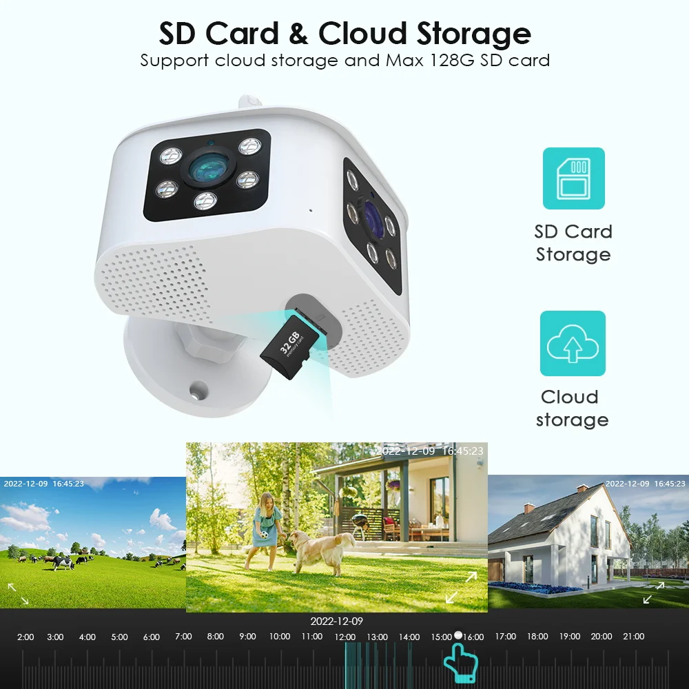 Camera inteligenta de supraveghere exterioara, lentila dubla de 8 MP ...