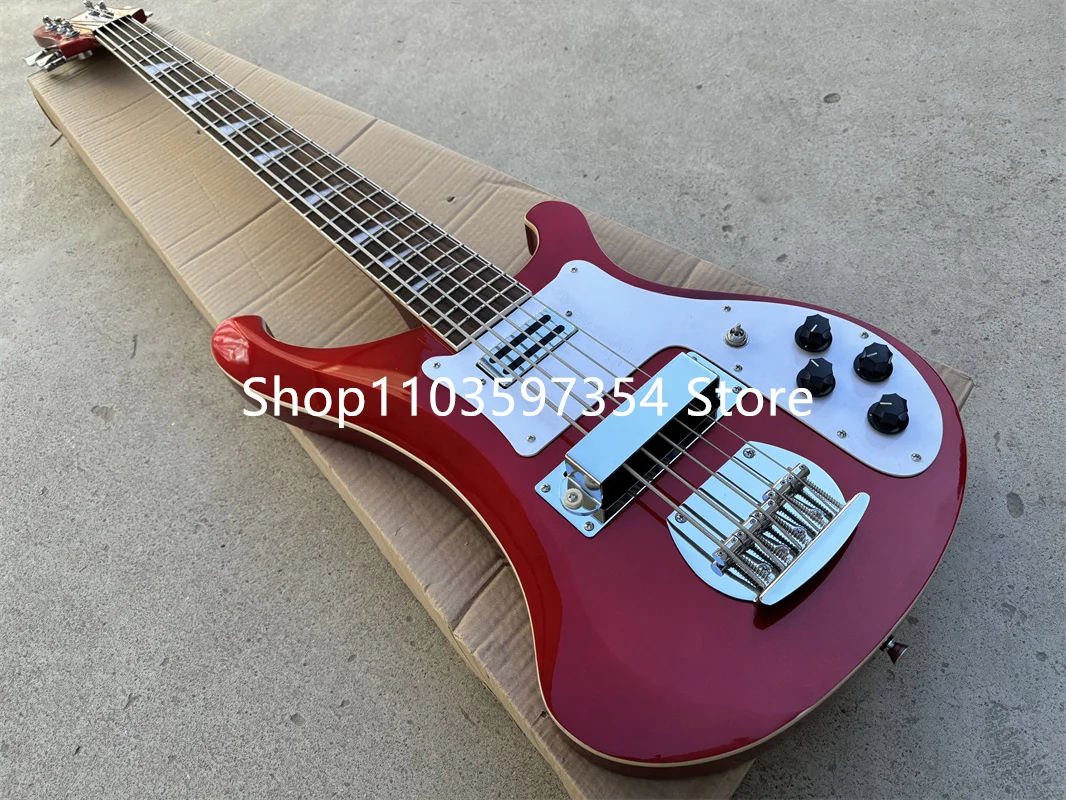 Rick-Electric-Bass-with-5-Strings-Chrome-Hardware-Customized-Factory ...