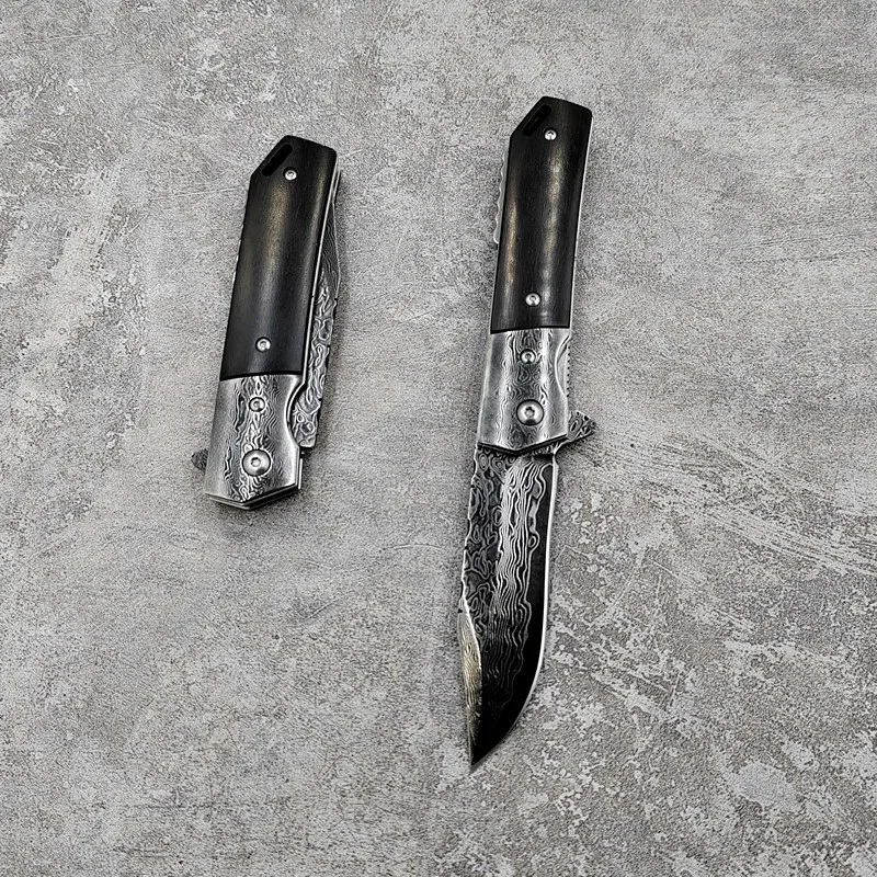 New-Arrival-Damascus-Folding-Pocket-Knife-Rosewood-Handle-EDC-Tactical ...