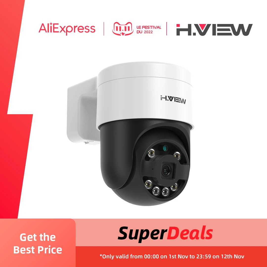H.view Ptz Ip Camera Poe Ai 5mp Cctv Security Cameras Dome Outdoor ...