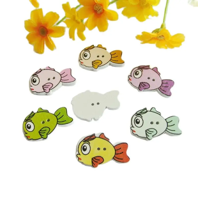 40pcs-lot-fish-wooden-buttons-Clothing-sewing-accessories-buttons-for ...
