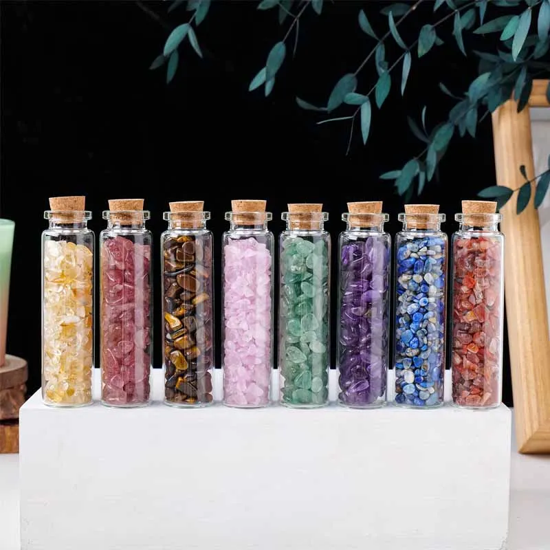 Natural-Crystal-Wishing-Bottle-Home-Decor-Mineral-Chips-Quartz-Stone ...