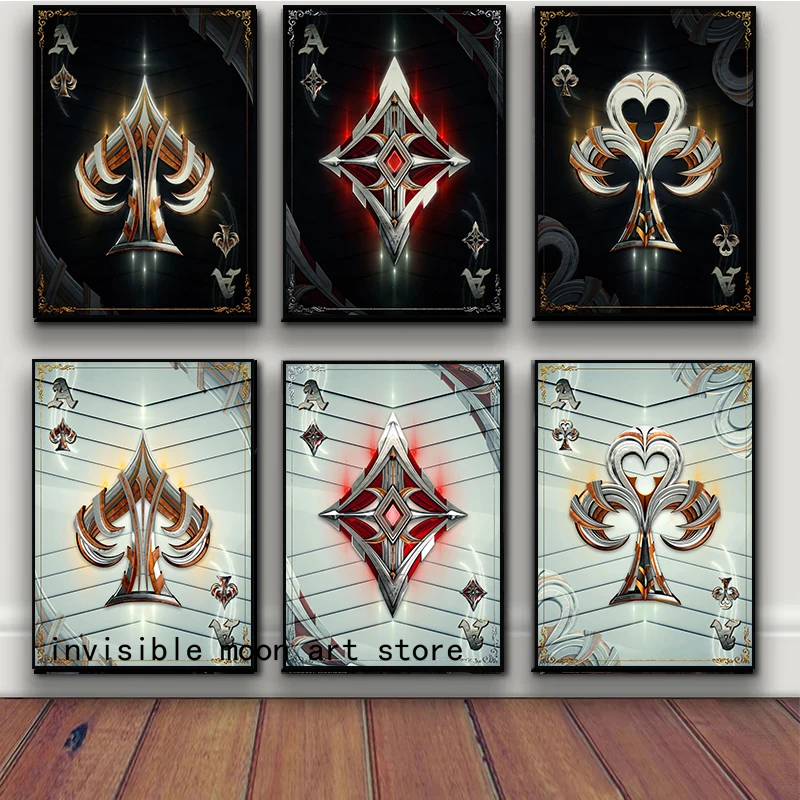 Abstract-Cool-Poker-Cards-Ace-Sword-Heart-Diamond-Clover-Art-Posters ...
