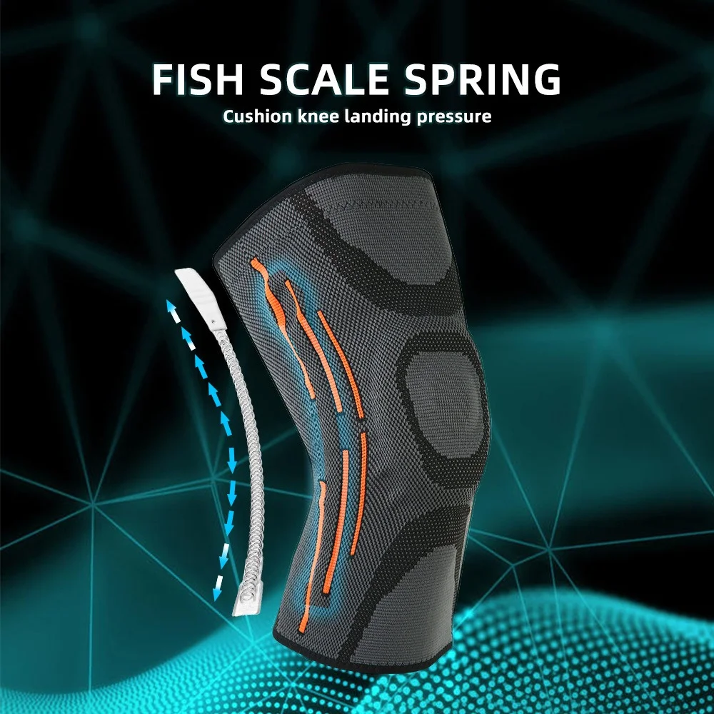 Single-Knitted-Nylon-Sports-Knee-Pad-Riding-Protective-Gear-Running ...