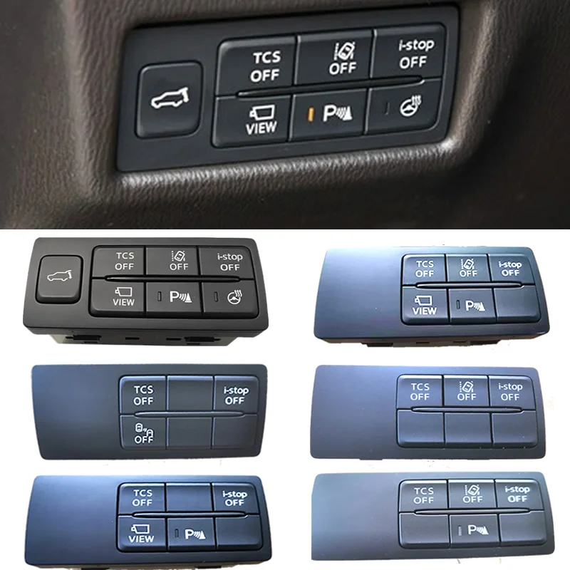 Car Multifunctional Reversing Radar Warning Button TCS I-stop Switch ...