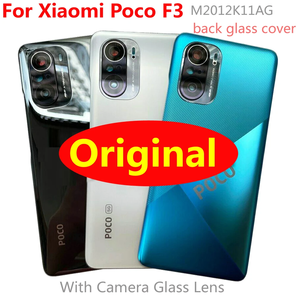 Original-Back-Glass-Cover-For-Xiaomi-Poco-F3-Back-Door-Replacement-Hard ...