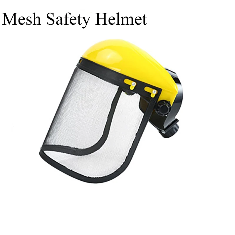 Garden Grass Trimmer Safety Helmet Hat with Full Face Mesh Visor for ...