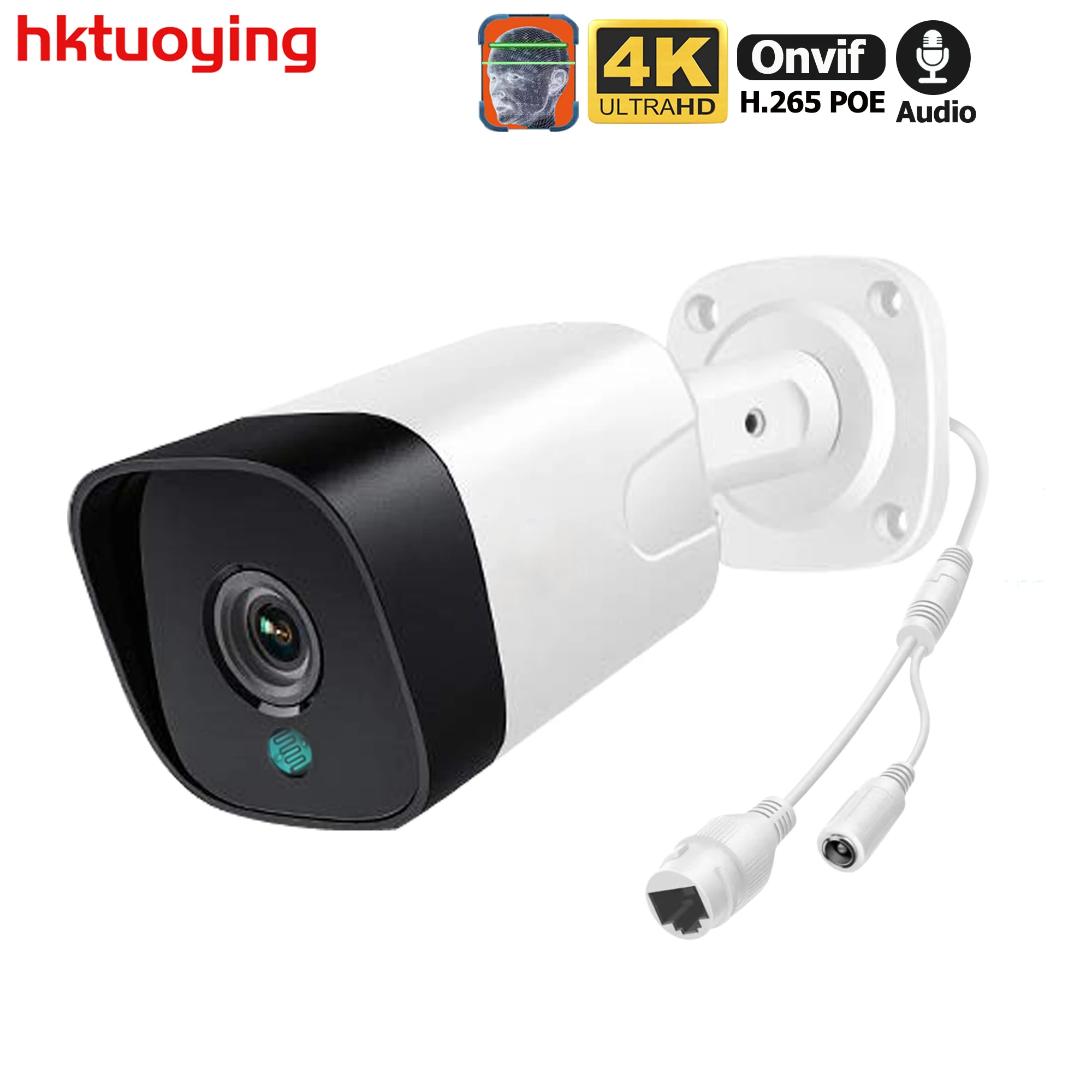 4k 8mp Poe Ip Camera Onvif H.265 Audio Record Cctv 5mp Waterproof Ip66 ...