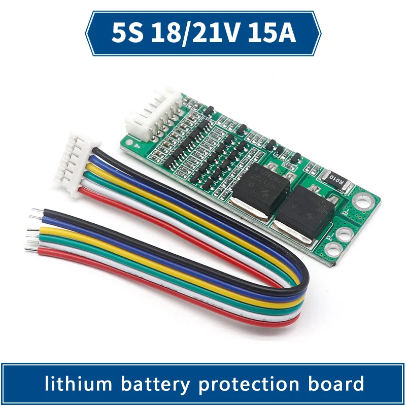 리튬 이온 배터리 BMS 18650 충전기 보호 보드, 셀 보호 회로, 1 개, 5S, 15A, 18V, 21V| | - AliExpress