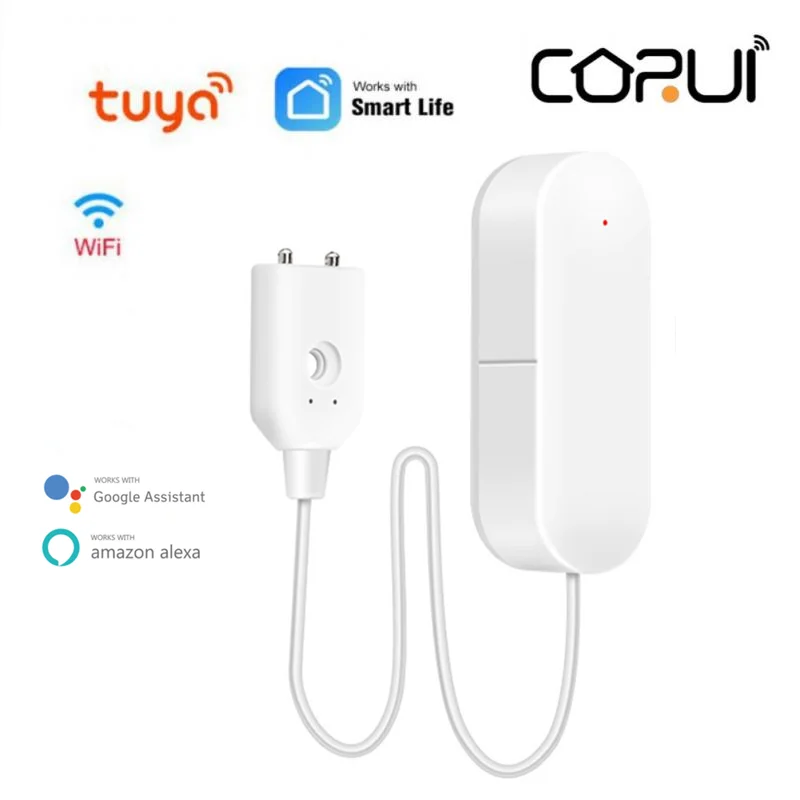 CORUI WIFI Tuya Smart Water Leak Sensor Detector Alarm Flood Water ...