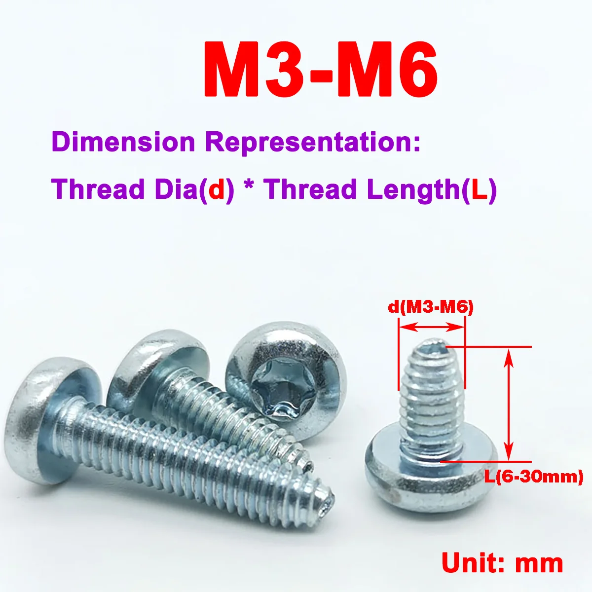 Pan-Head-Torx-Triangular-Tooth-Locking-Screw-Round-Head-Self-Locking ...