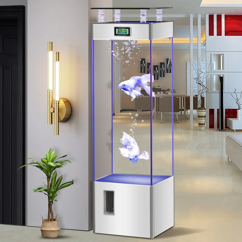 Super-White-Glass-Fish-Tank-2023-New-Lazy-Change-Water-Ecological ...