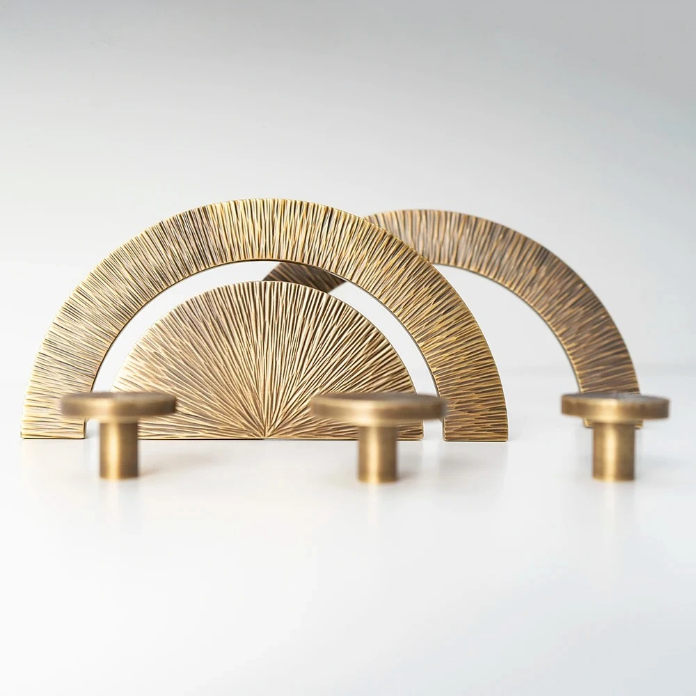 Bronze Half Moon Knobs Handmade Hammer Cabinet Door Handle Desk Drawer ...