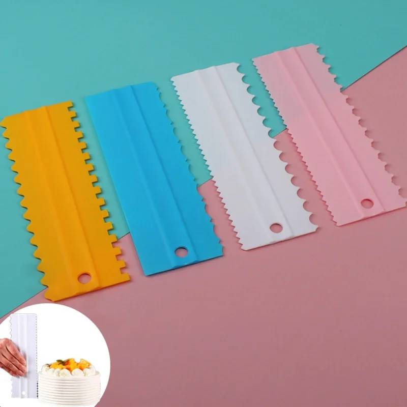 4PCS-Set-New-Comb-Cake-Scraper-Pattern-Cream-ScraperDIY-Baking-Tools ...