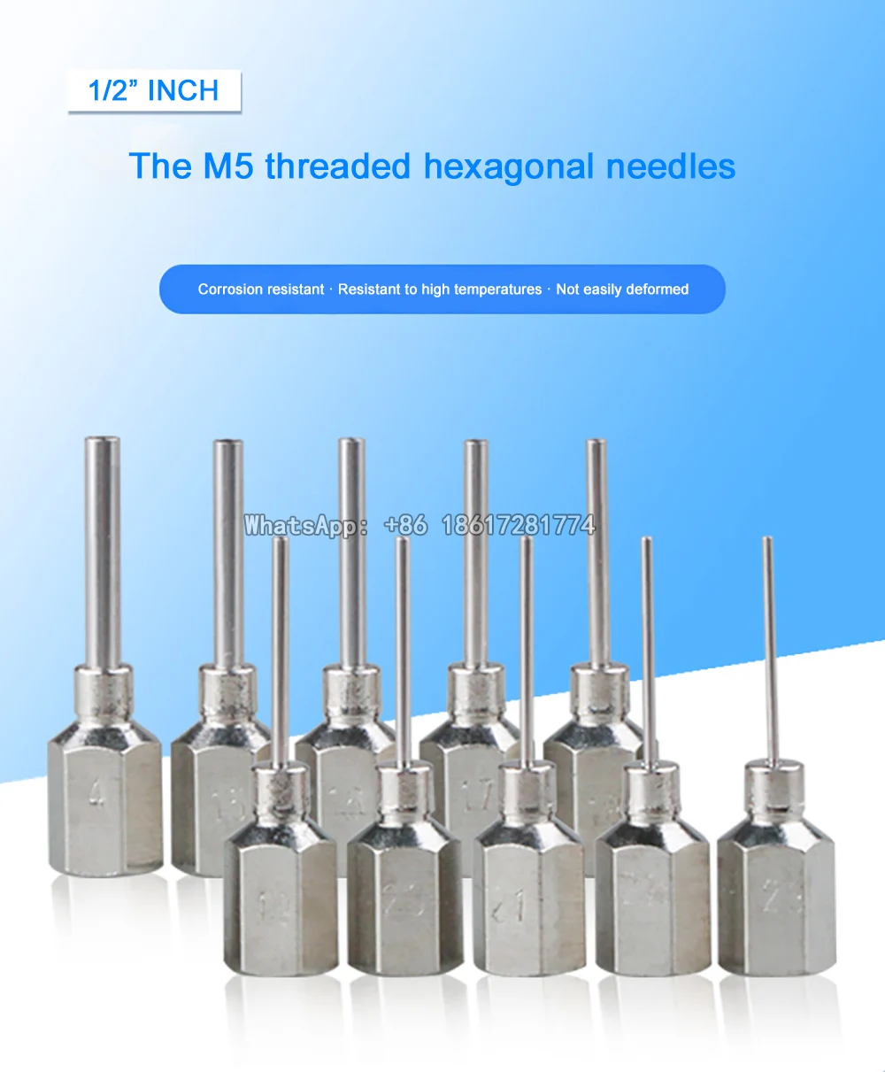 12-Pack-M5-internal-female-thread-stainless-steel-needle-tips-1-4-inch ...