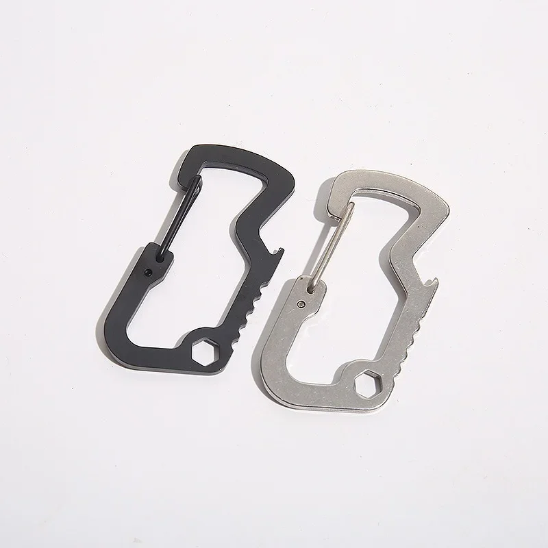 2pcs-Titanium-Alloy-Key-Chain-Holder-Titanium-Alloy-Carabiner-Camping ...