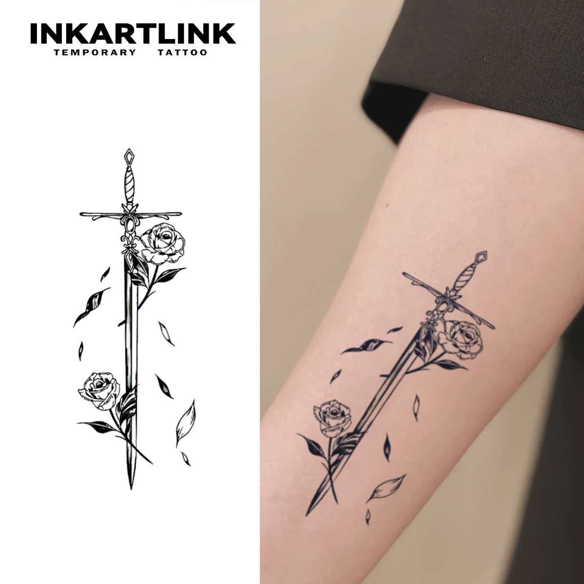 Rose Sword Tattoo: A Real-Life Review of Inkartlink’s Lasting Water ...