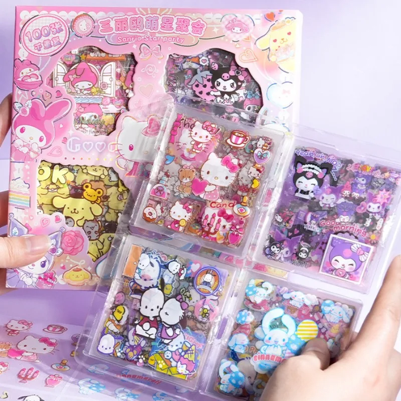 100PCS-Sanrio-Hello-Kitty-Sticker-Gift-Box-Cinnamoroll-Melody-Kuromi ...
