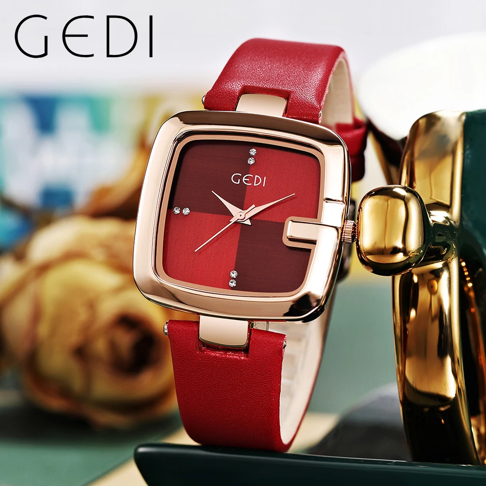 Fashin-Gedi-Brand-Women-Square-Clock-Minimalist-Waterproof-Quartz ...