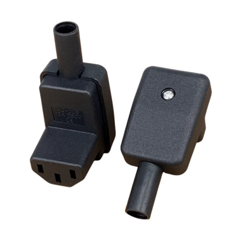 1PCS,90 Degree Angled IEC 320 C13 Female Plug AC 10A 250V Power Cord ...