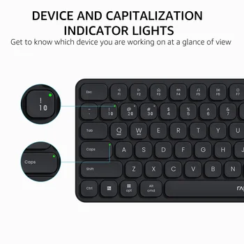 Rapoo 9010M Multi-Device Keyboard and Mouse Combo 2.4G/Bluetooth 5.0/4. ...