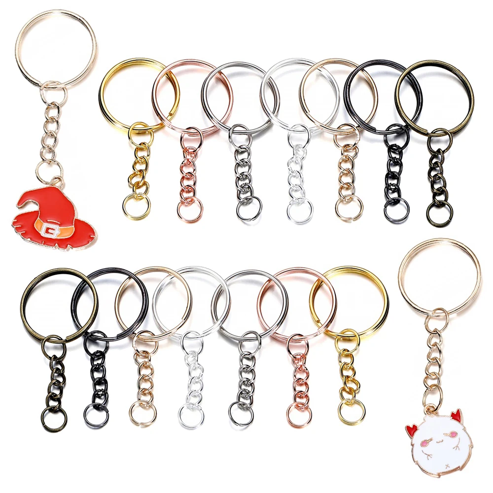10-20Pcs-Silver-Color-Metal-Keychain-Ring-Split-Ring-Keyfob-Key-Holder ...