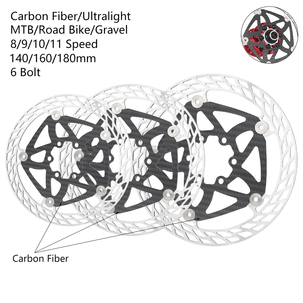 1PCS-Carbon-Fiber-Bike-Disc-Brake-Rotor-MTB-Road-Bicycle-Gravel ...